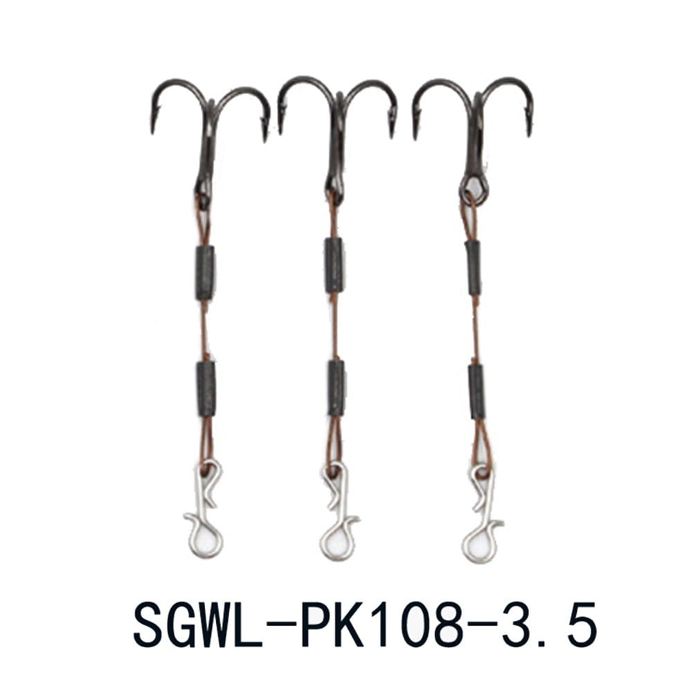 3pcs Pike Perch Bass Predator Lure Fishing Stingers Treble Hooks ...