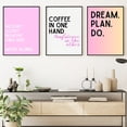3pcs Pink Motivational Quote Print Modern Women Inspirational Canvas ...