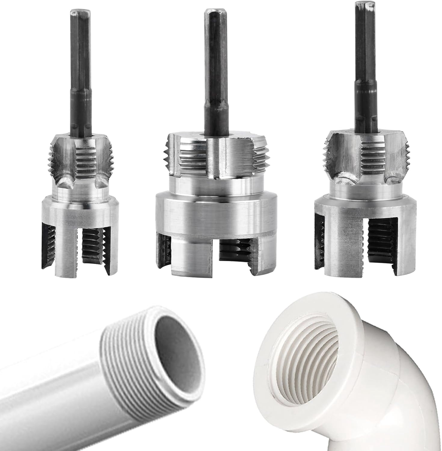 3pcs Pipe Threading Tool for Internal & External Threads, Dual End 1/2 ...
