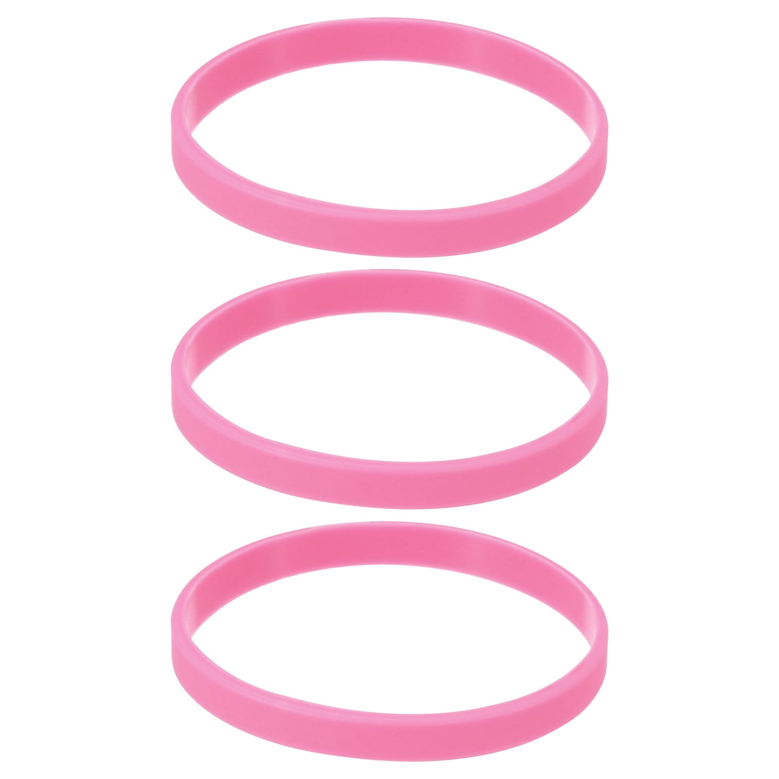 3pcs Plain Silicone Wristbands 7 Inch Circumference 1/4 Inch Width ...