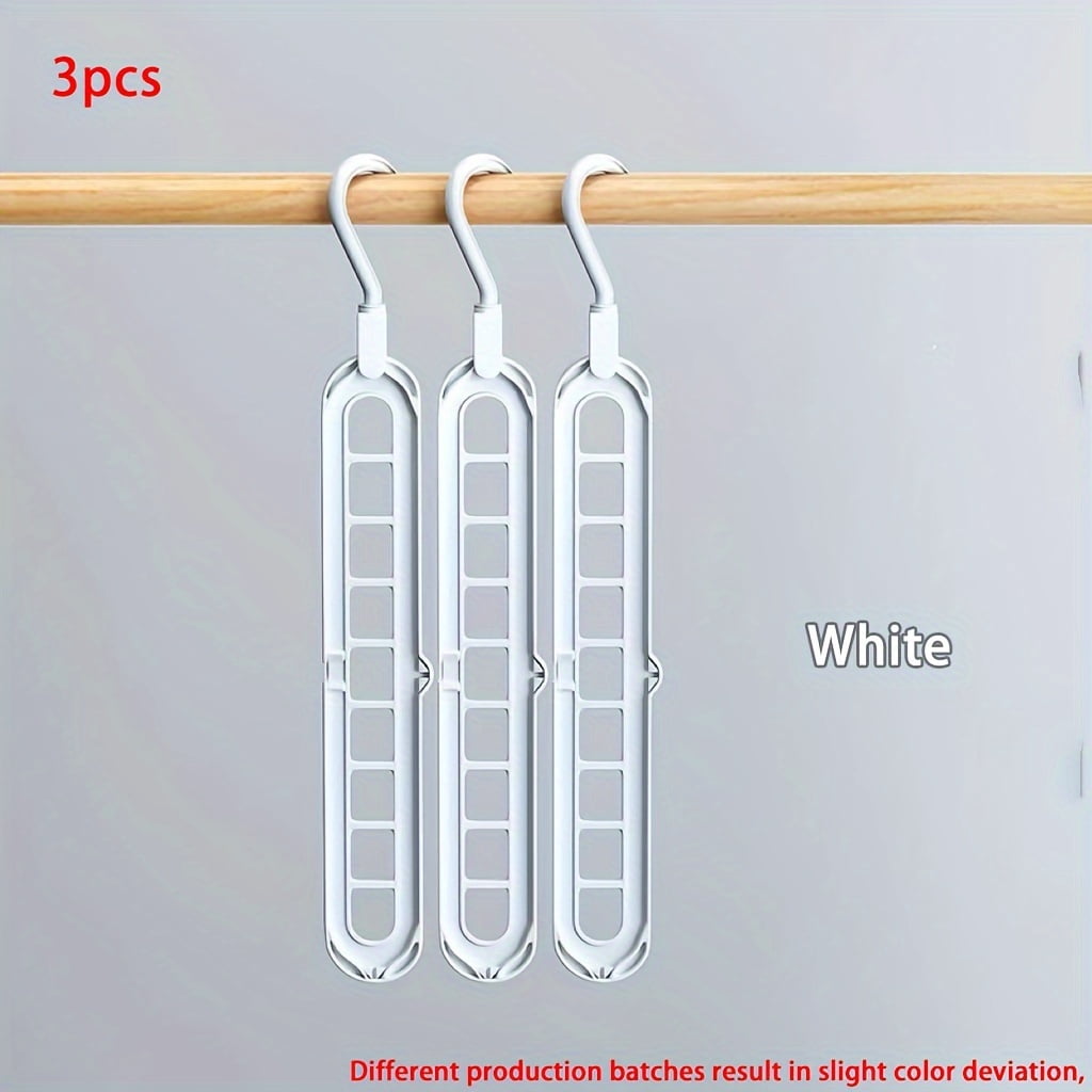 3pcs, Plastic 9-Hole Foldable Hangers, Heavy Duty Space Saving Clothes ...