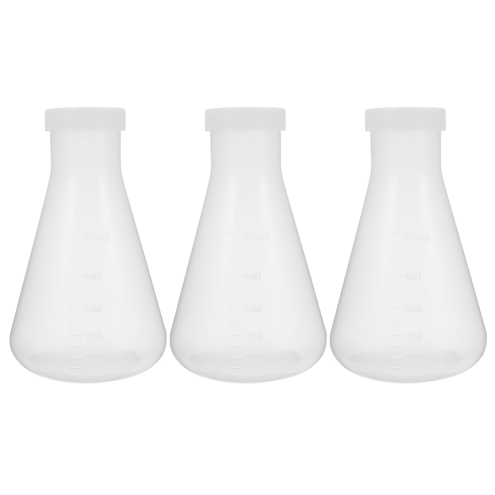 3pcs Plastic Erlenmeyer Flask Transparent Science Flask Practical ...