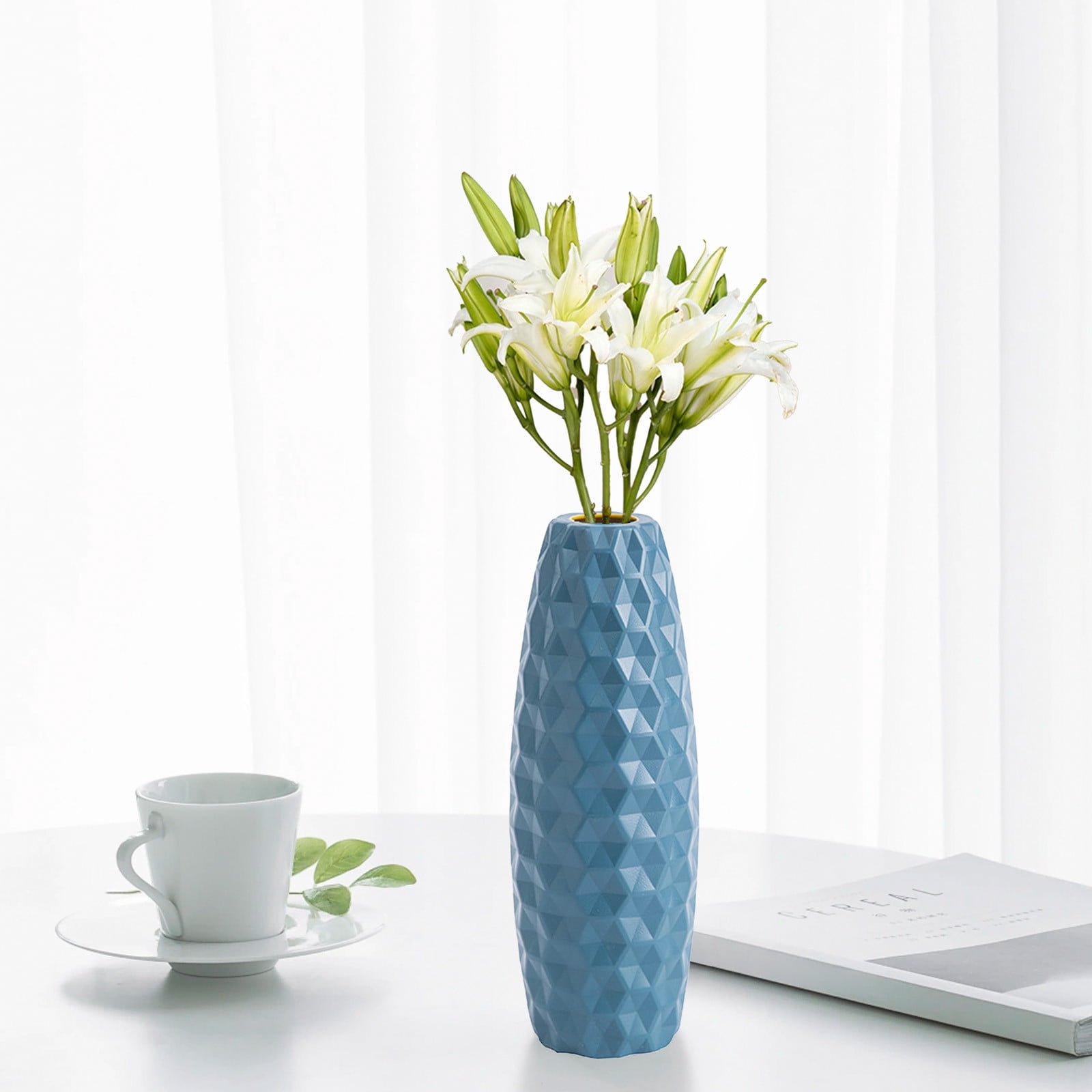 3pcs Plastic Flower Vase Bulk Ceramic Look Flower Vases Decorative ...