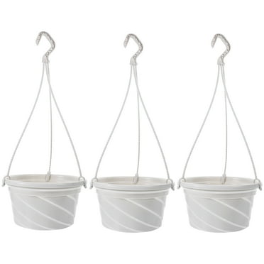 WMGHA Plastic Hanging Planters, Hanging Flower Pots with Drainage Holes ...