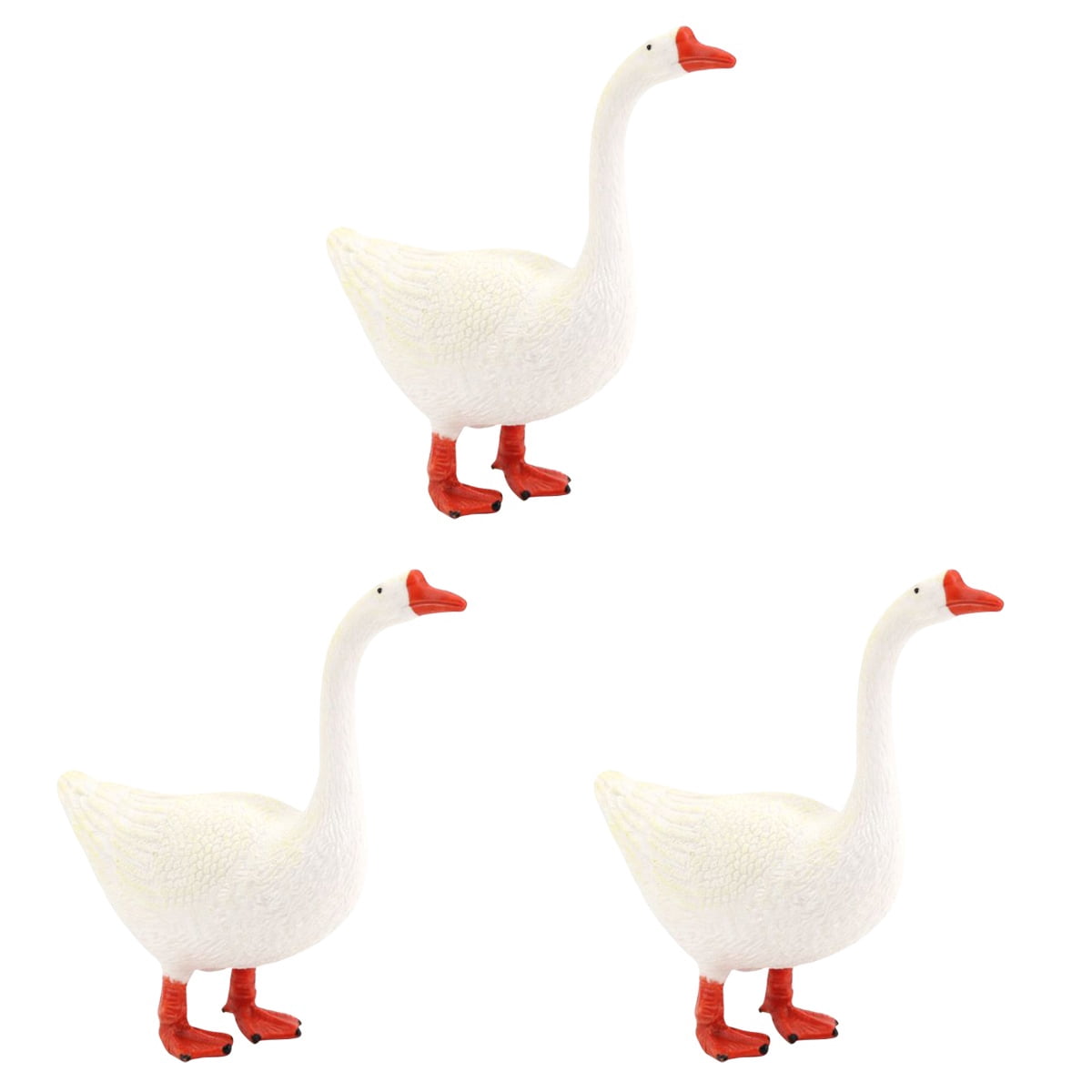 3pcs Plastic Lifelike Goose Statue Lovely Animal Figurine Indoor ...