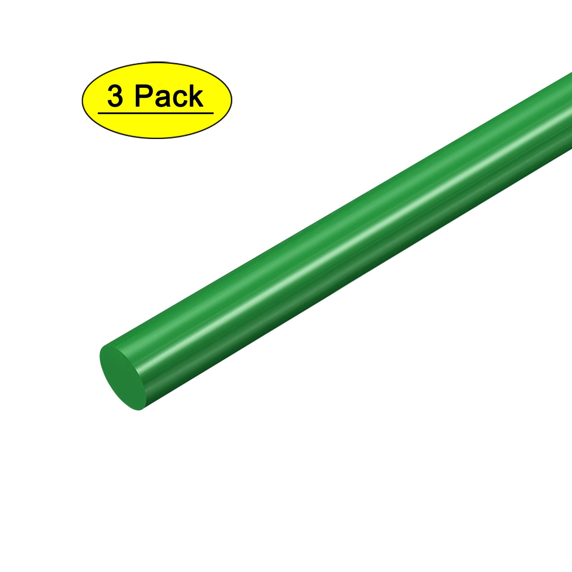 3pcs Plastic Round Rod 1/2" Dia 20" Length Green (POM) Polyoxymethylene ...