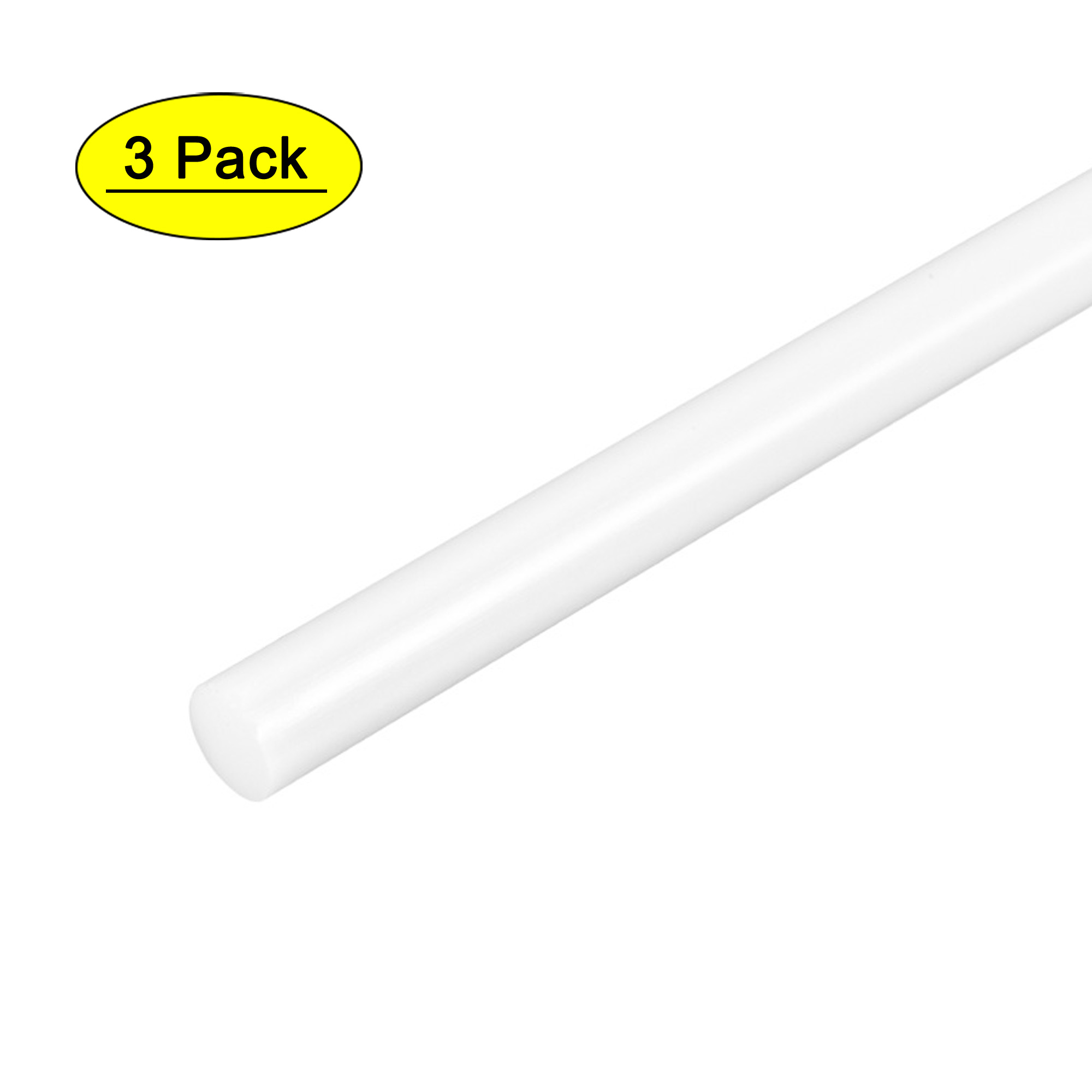3pcs Plastic Round Rod 3/16" Dia 20" Length White (POM ...