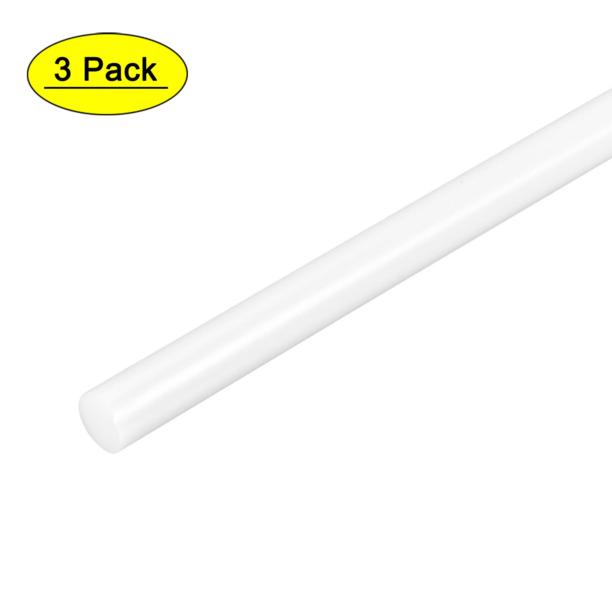 3pcs Plastic Round Rod 5/32" Dia 20" Length White (POM ...