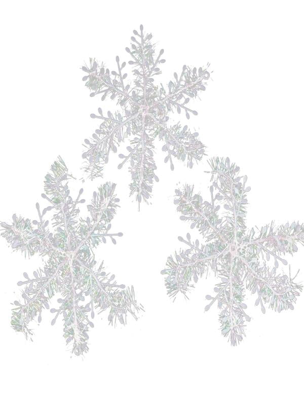 3pcs Plastic Snowflake String Ornament 5.9" Christmas Snowflake ...