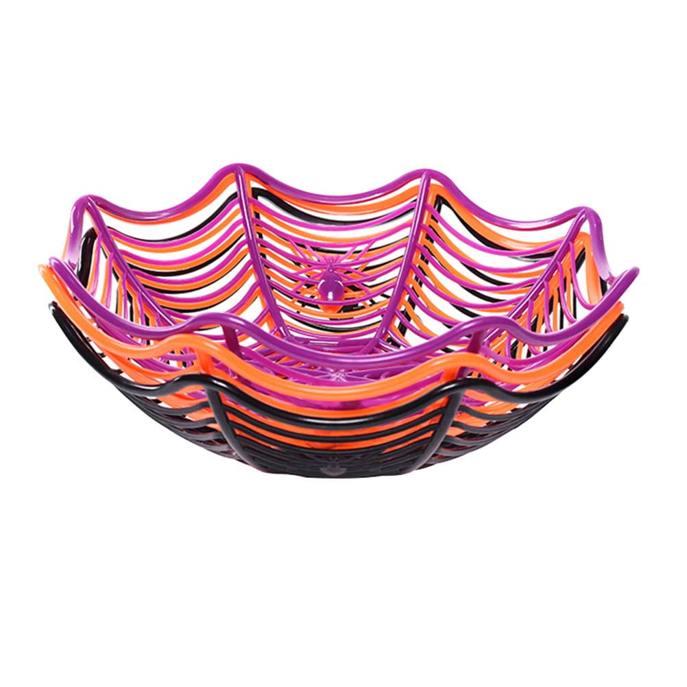 3pcs Plastic Spiderweb Bowl Halloween Candy Fruits Bowl Spider Web ...