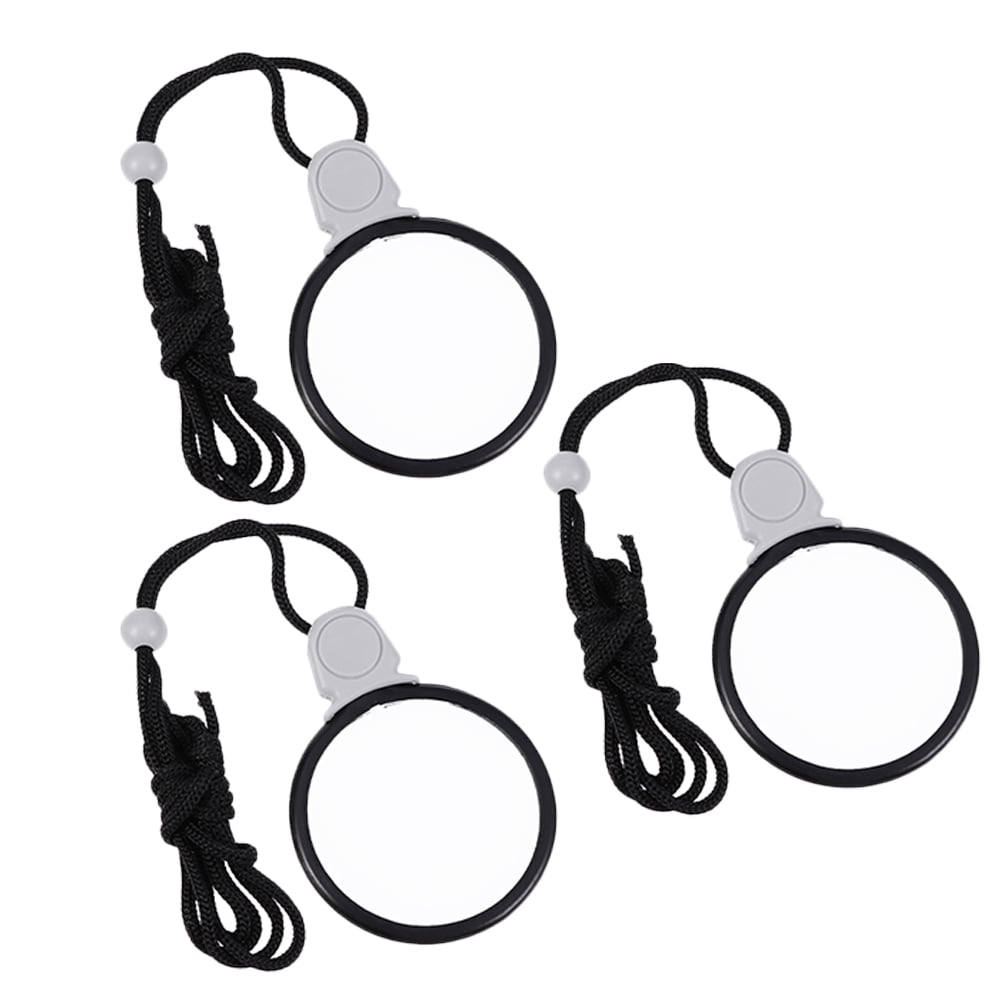 3pcs Pocket Magnify Glass with Rope Reading Magnifier for Kids Seniors ...