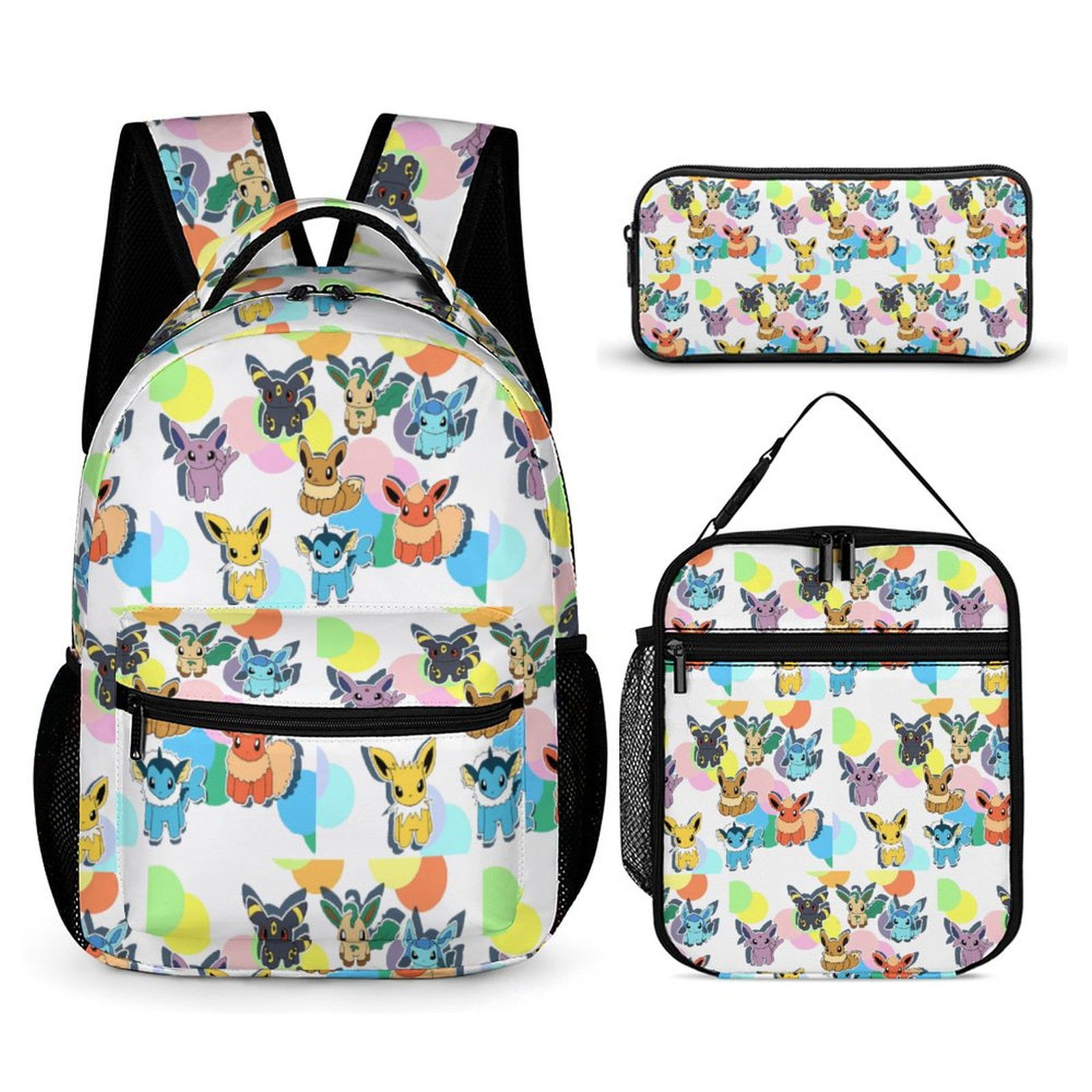 3pcs Poke-Mon_ee Backpack Set, Multi-functional Laptop Bag 17in Water ...