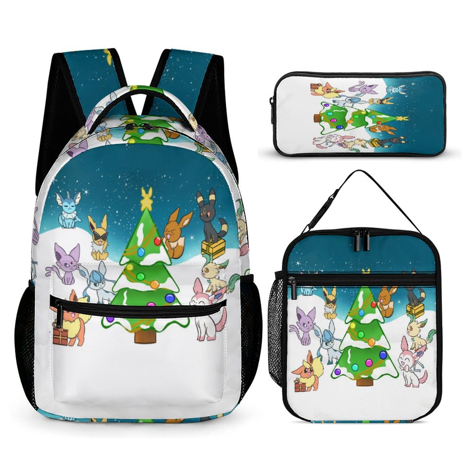 3pcs Poke-Mon_ee Backpack Set, Multi-functional Laptop Bag 17in Water ...
