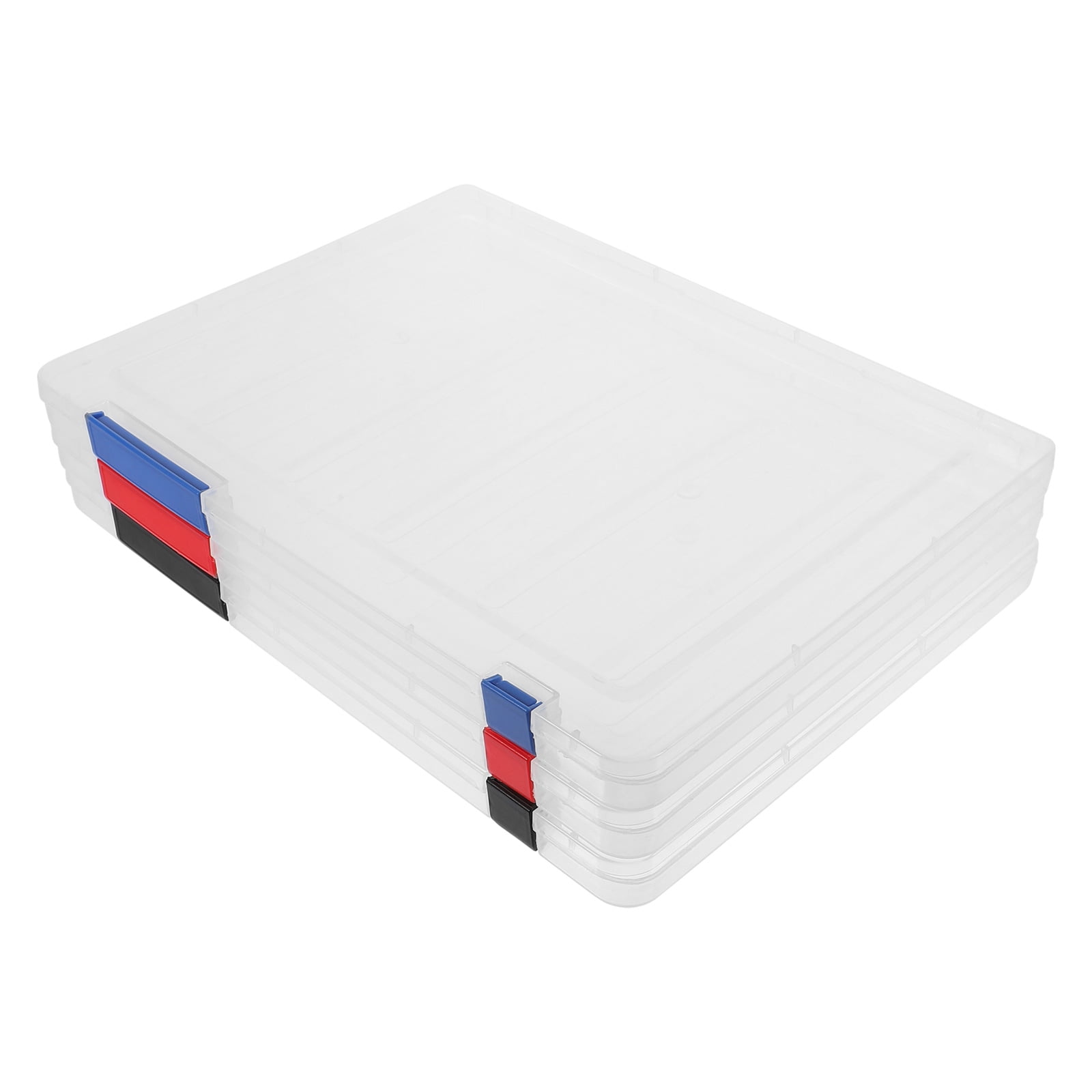 3pcs Portable A4 File Box Documents Paper Organizer with Buckle Closure ...