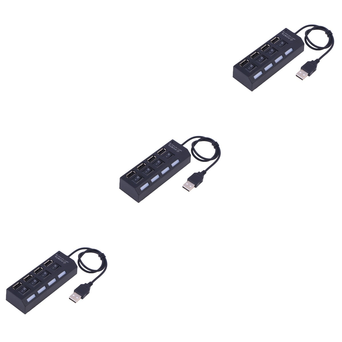 3pcs Portable USB Hub 4 Ports USB 2.0 High Data Expansion Hub USB ...