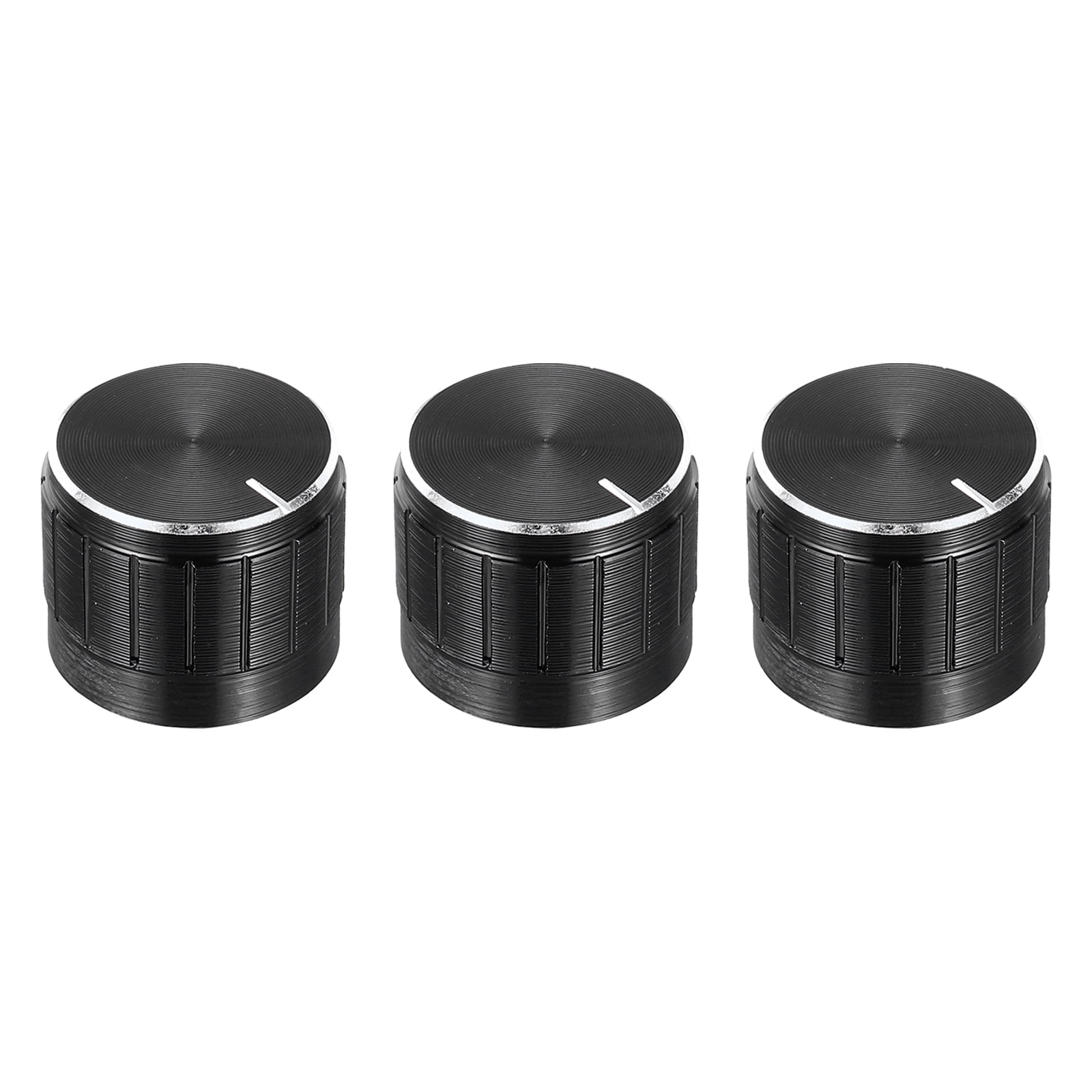 3pcs Potentiometer Knob Knurled Shaft Black Aluminum 6mm Shaft Dia ...