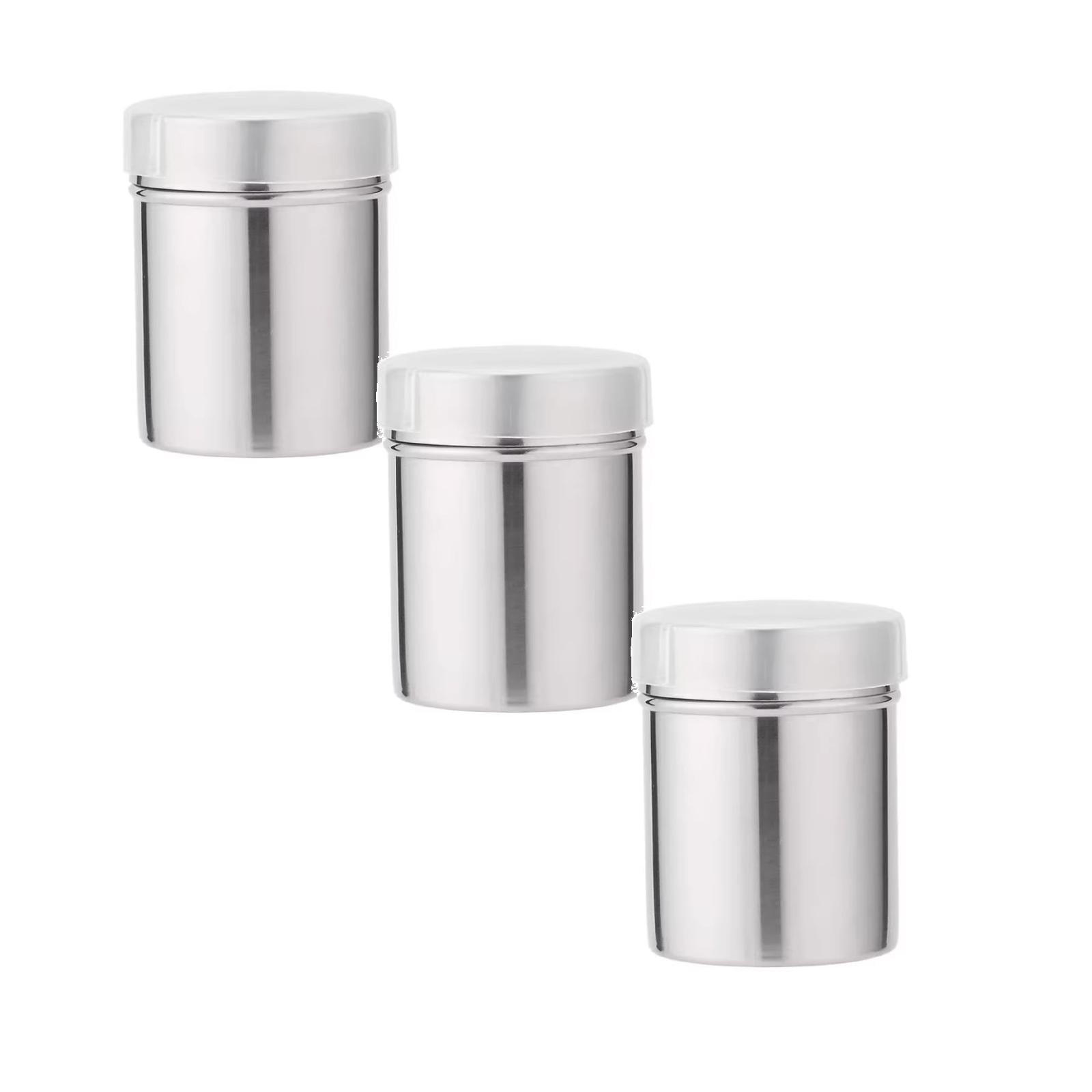 3pcs Powder Sugar Shaker With Lid Stainless Steel Fine Mesh Shaker ...