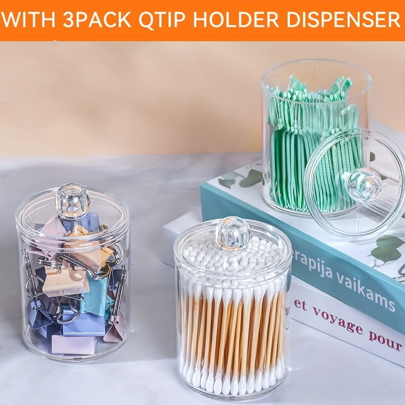3pcs Qtip Holder Dispenser, Bathroom Countertop Electric Toothbrush ...