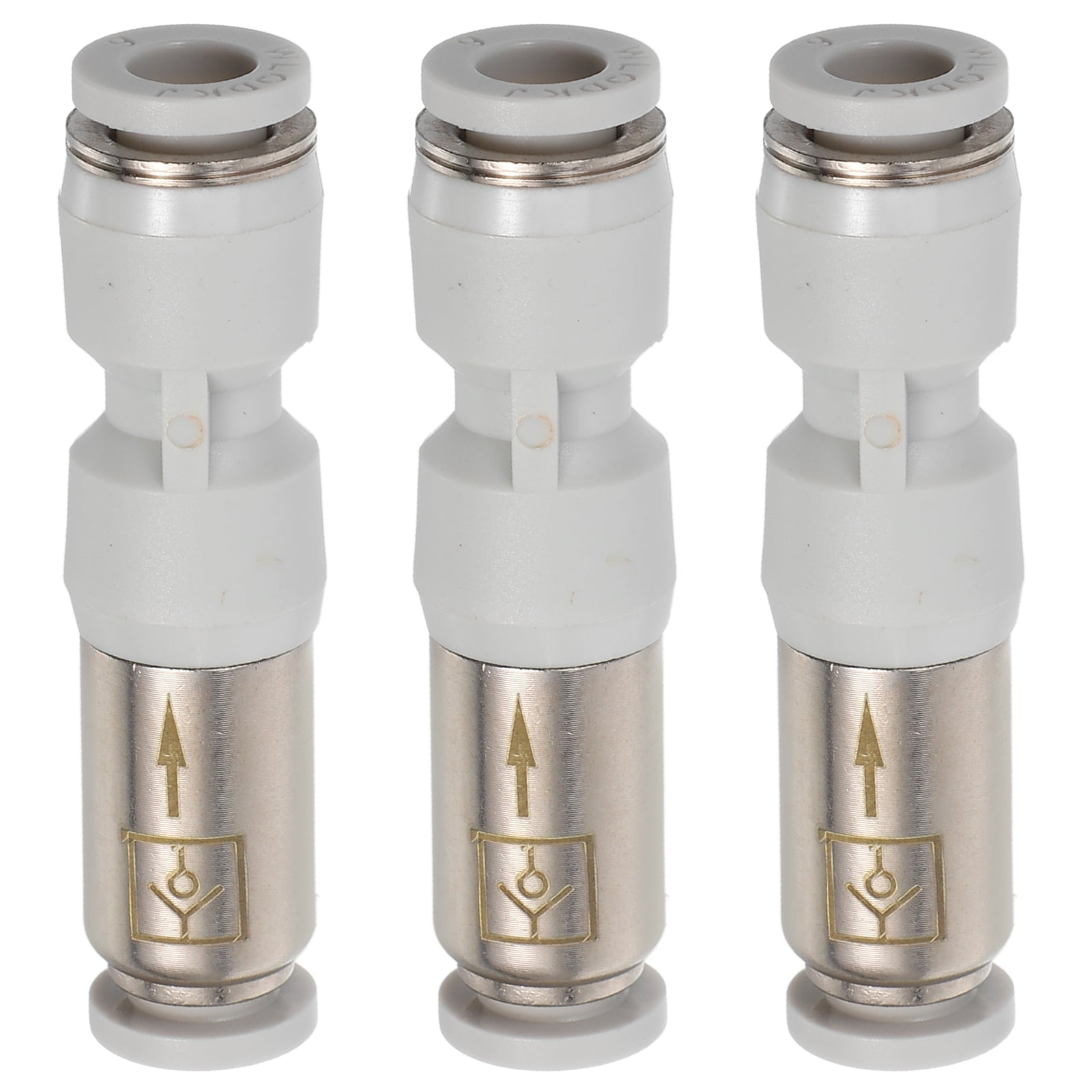 3pcs Quick-Plug -Way Check Valve Gas Pipe Coupling Check Valve Push To ...