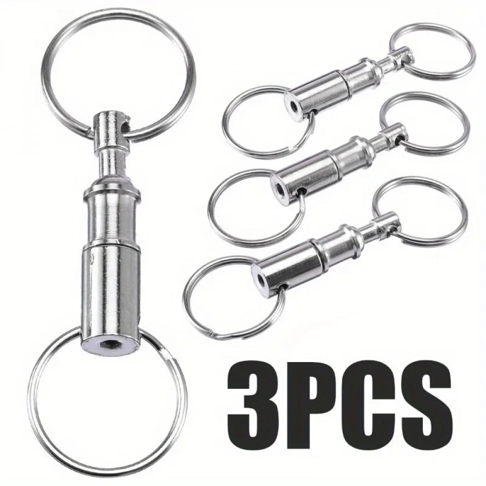 3pcs Quick disassembly keyring detachable double ring keychain hanging ...