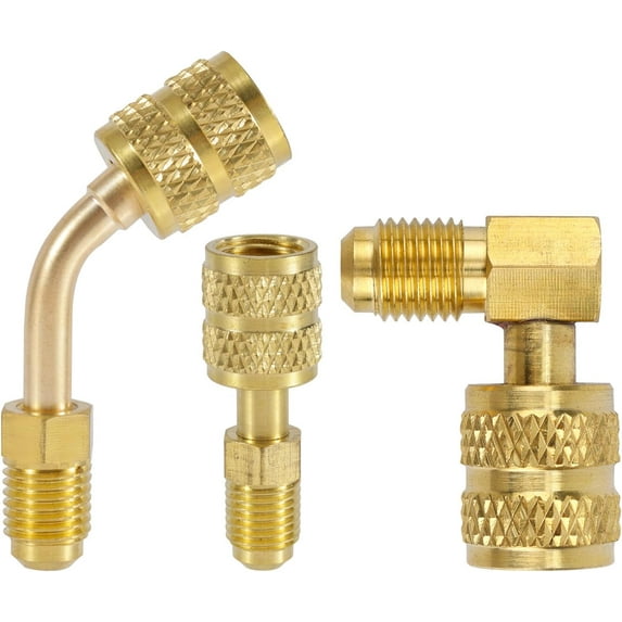 3pcs R410A Adapter for Mini Split System, 5/16" SAE Female to 1/4" Male ...