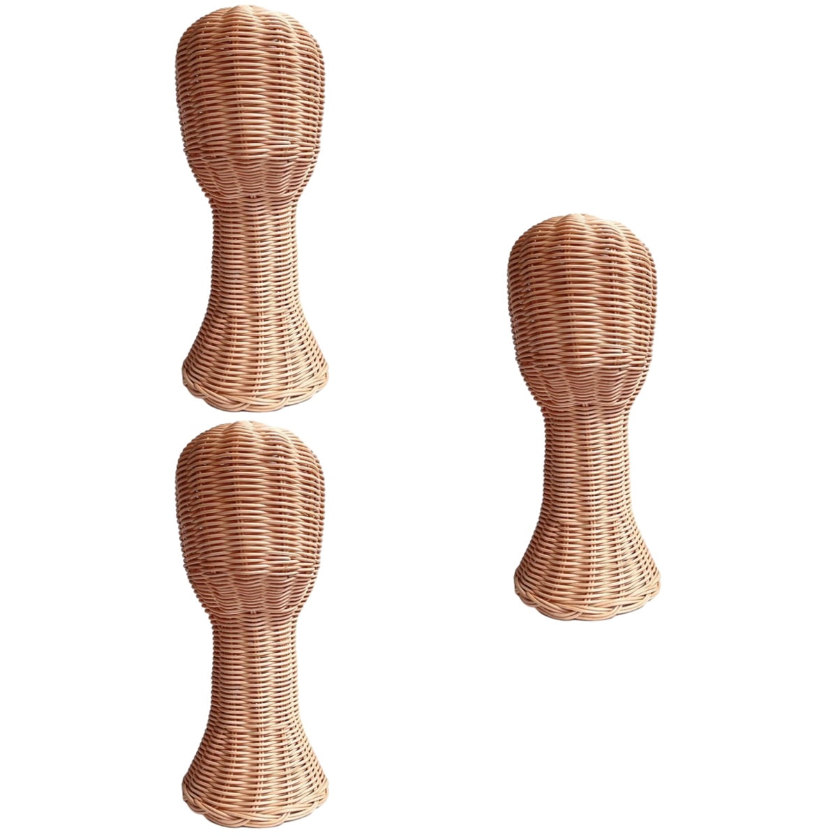 3pcs Rattan Woven Hat Display Stand Desktop Hat Showcase Stand Rattan ...