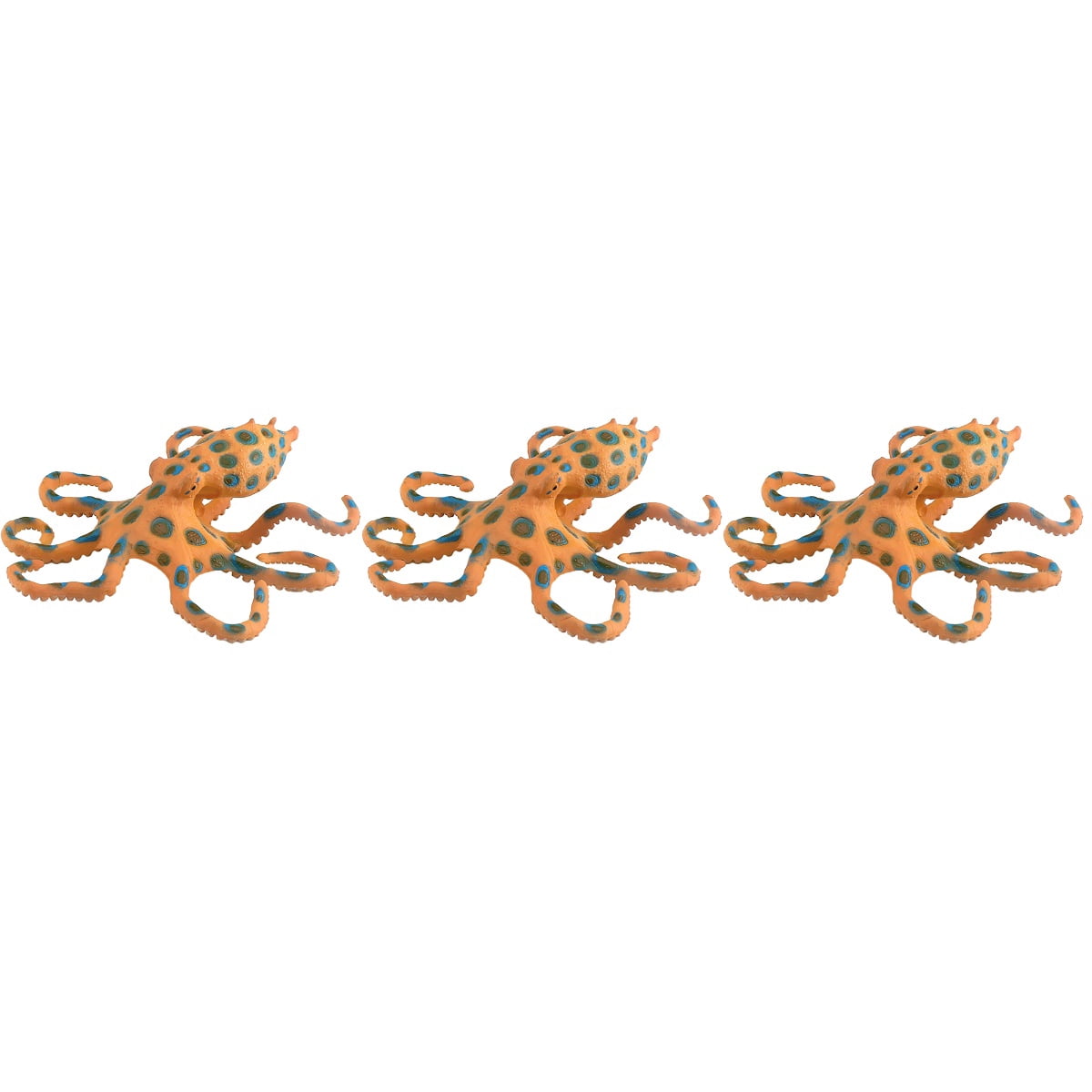 3pcs Realistic Simulation Octopus Figurine Plastic Simulated Marine ...
