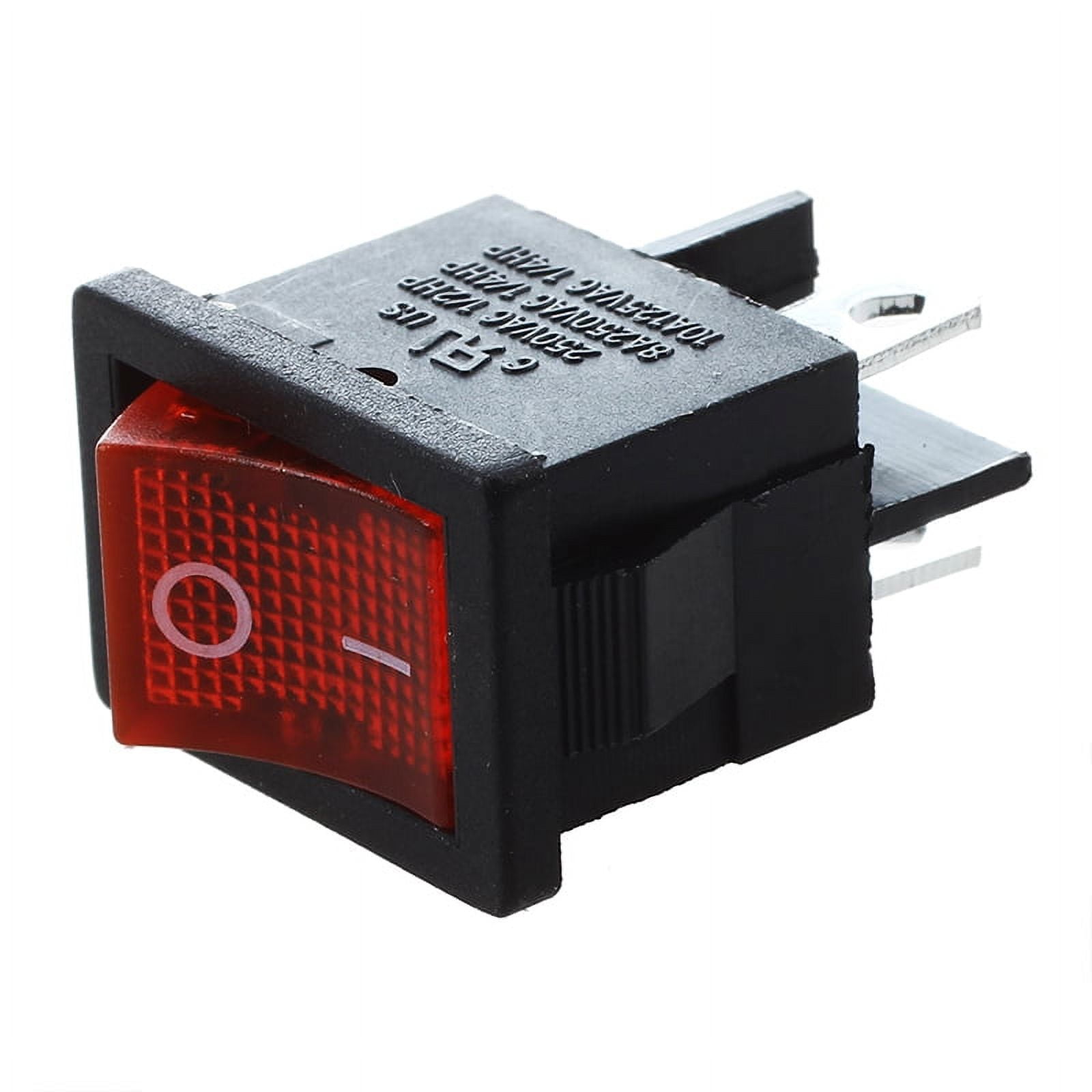 3pcs Red Light 4 Pin DPST ON- Snap in Boat Rocker Switch 6A/250V 10A ...