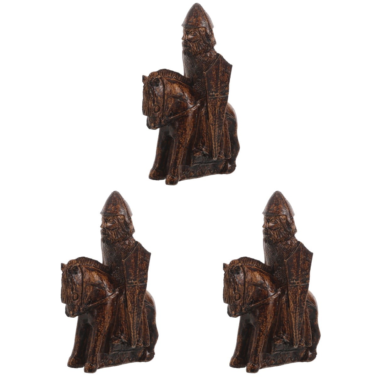 3pcs Resin Knight Statue Easter Island Statue Decoration Sand Table ...
