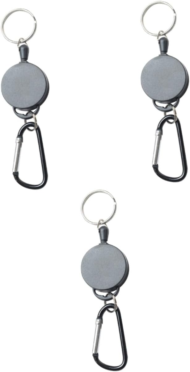 3pcs Retractable Carabiner Keychain Retractable Badge Reel Retractable ...