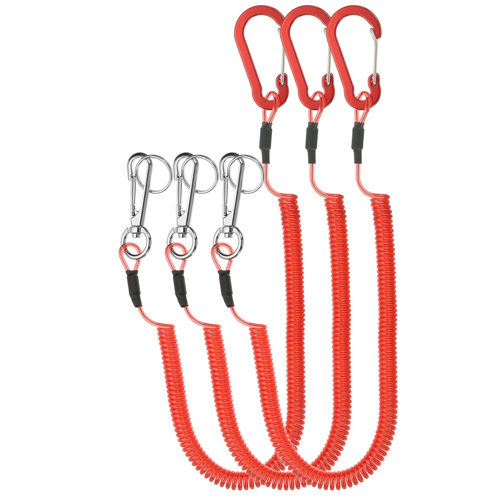 3pcs Retractable Spring Coil Straps, 6" Spiral Lanyard Cord with ...