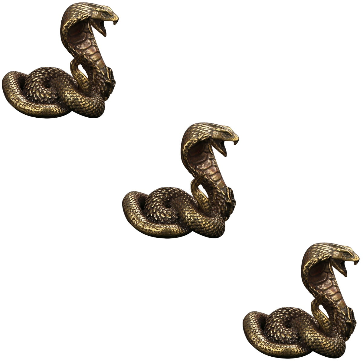 3pcs Retro Style Snake Ornament Desktop Brass Snake Adornment Home ...