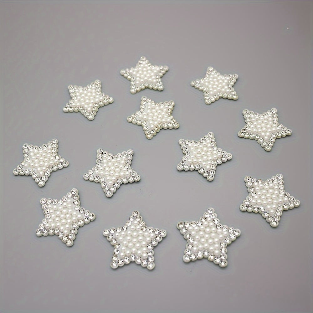 3pcs Rhinestone ABS Heart-Shaped Embellishments Hand-Sewn Fabric ...