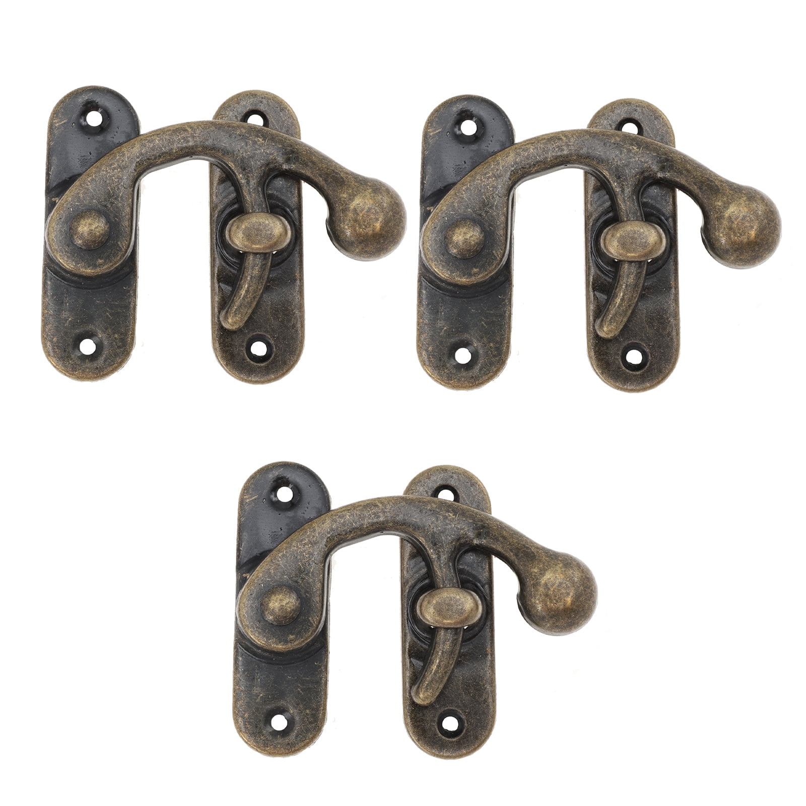 3pcs Right Latch Hook Hasp Antique Lock Clasp Right Latches for Box ...