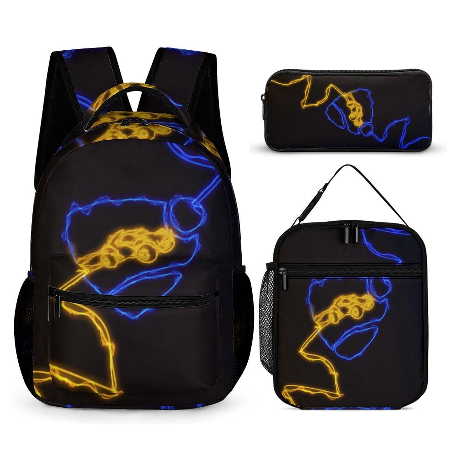 3pcs Ro_cket Lea-gue Backpack Set, Large Capacity Double Backpack With ...