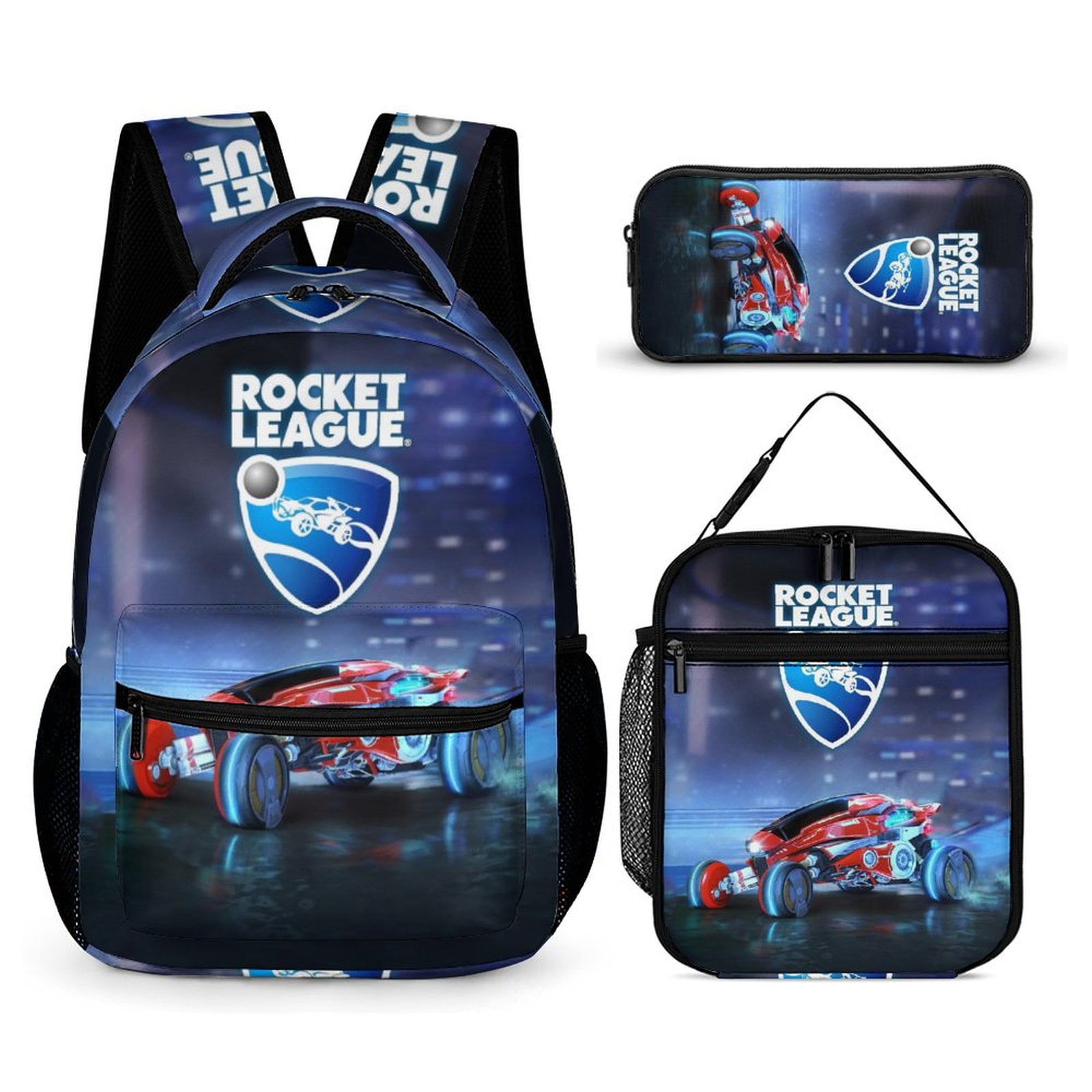 3pcs Ro_cket Lea-gue Backpack Set, Large Capacity Double Backpack With ...