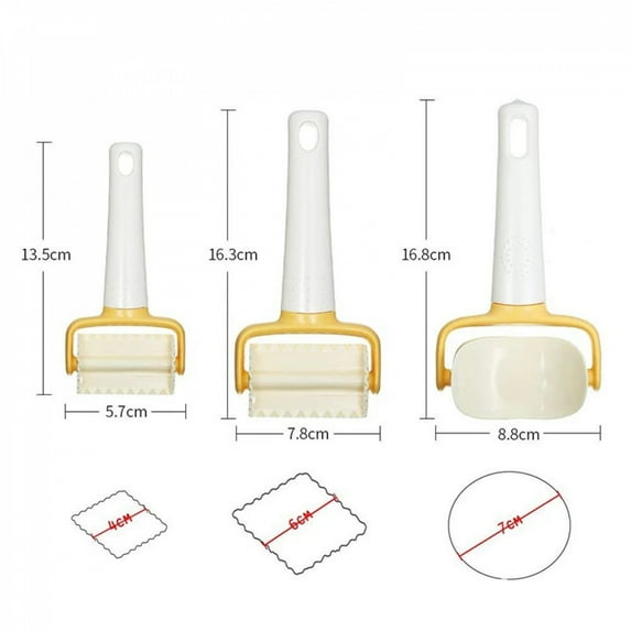 3pcs Roller Cookie Cutter Dumpling Skin Mold Pastry Blade Dough Cutting ...