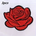 3pcs Rose Embroidery Patches - Iron-On Appliques for Clothing, Bags ...