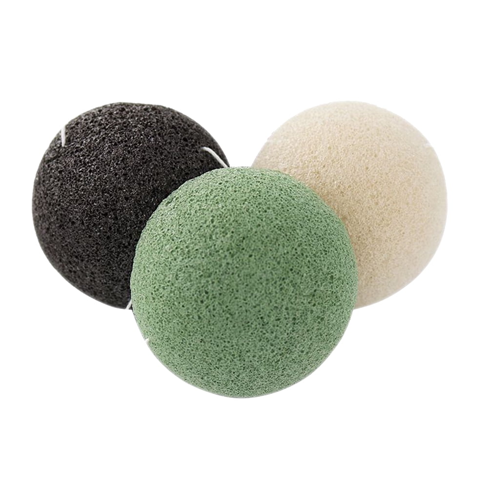 3pcs Round Shaped Sponges Wash Face Flutter Natural Facial Care Sponges ...