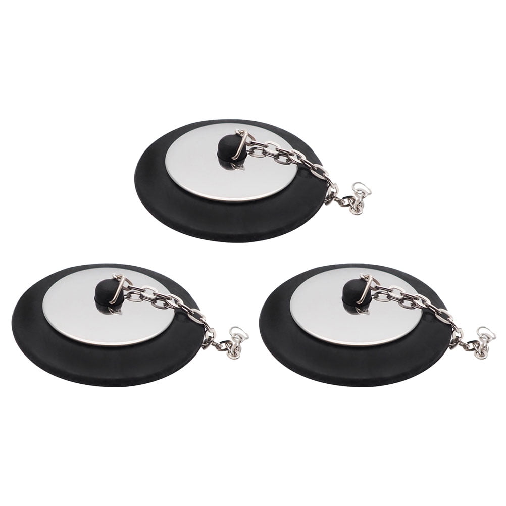3pcs Rubber Choke Bathtub Drain Stoppers with Chain Bath Plug Drain Tub ...