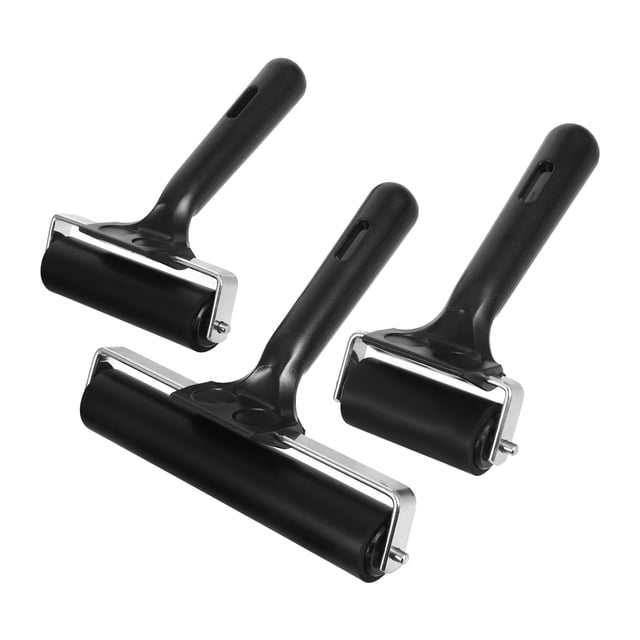 3-Piece Rubber Roller Set for Printmaking, Crafting, Wallpaper ...