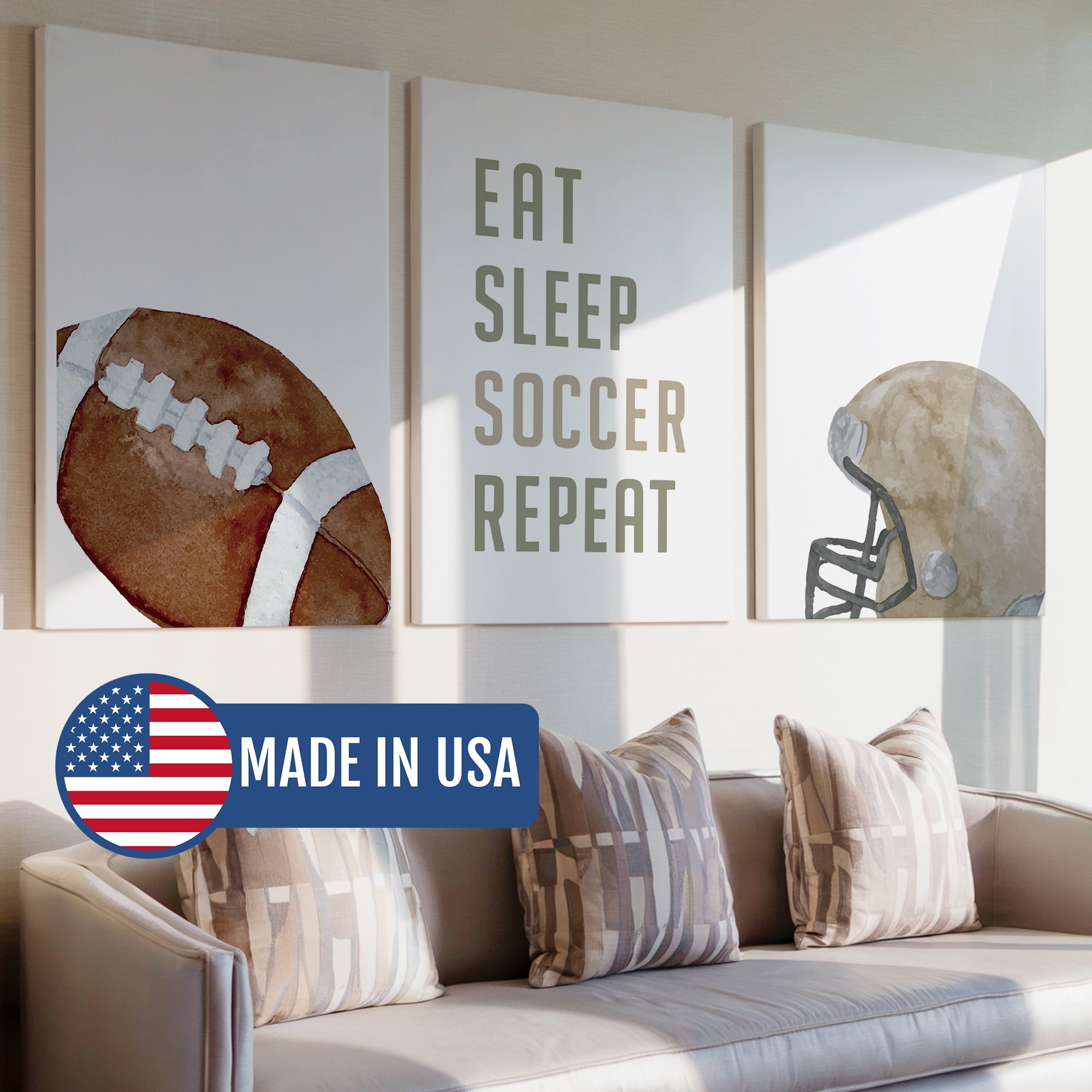 3pcs Rugby Decorative Painting, Canvas 16x20inch Unframe, Waterproof ...