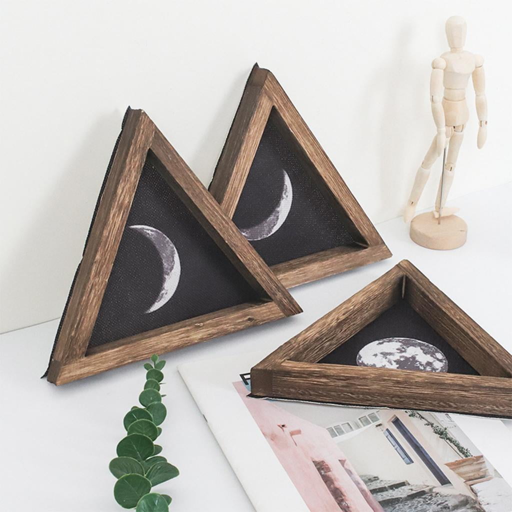 3pcs Rustic Wall Moon Phases Decor Signs Framed Wall Pediments for ...