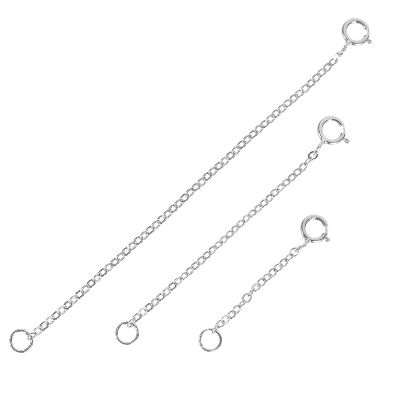 3pcs S925 Sterling Silver Extender Chain Adjustive DIY Extended Chains ...
