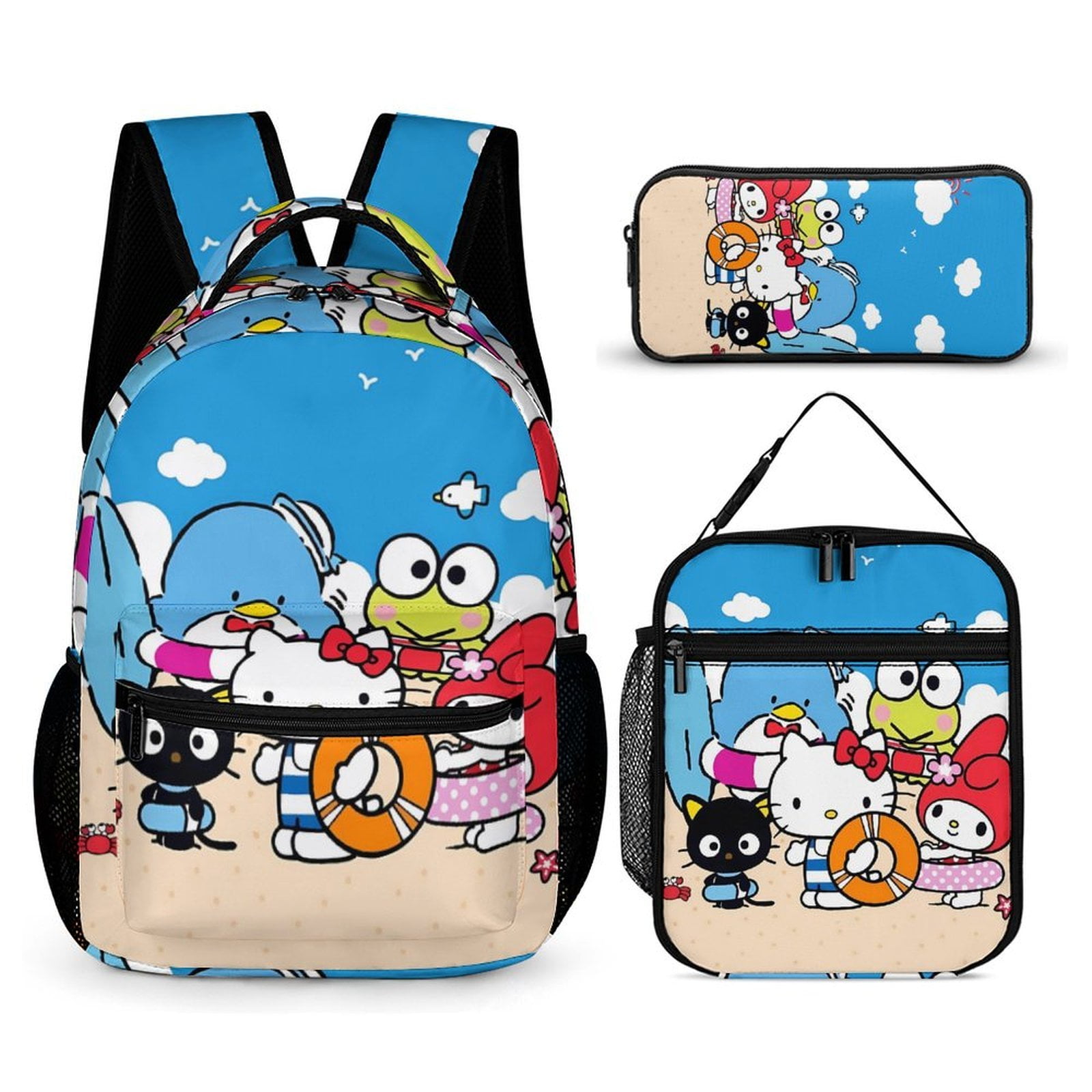 3pcs San'rio Family Kitty Kuromi Backpack Set, Multi-functional Laptop ...
