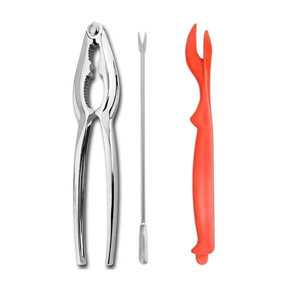 3pcs Seafood Tools Crab Crackers Nut Cracker Forks Opener Shellfish Set ...