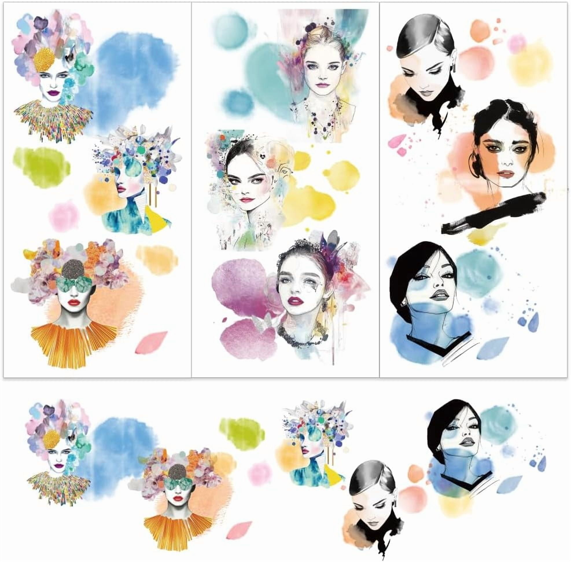 3pcs/Set Abstract Figures Rub on Transfers for Furniture and Crafts ...