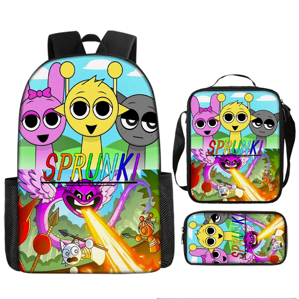 3pcs Set Backpack Cartoon Sprunki School Bag Cartoon School Backpack ...