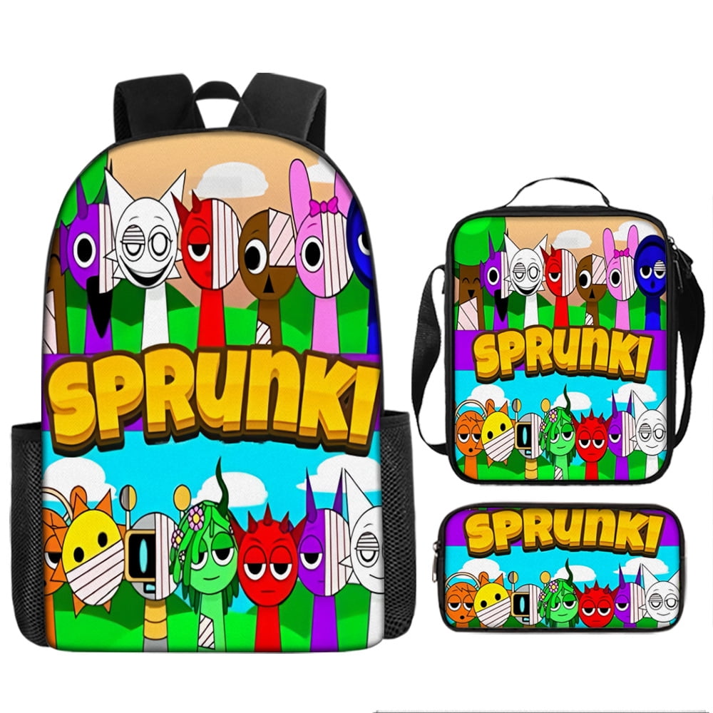 3pcs Set Backpack Cartoon Sprunki School Bag Cartoon School Backpack ...
