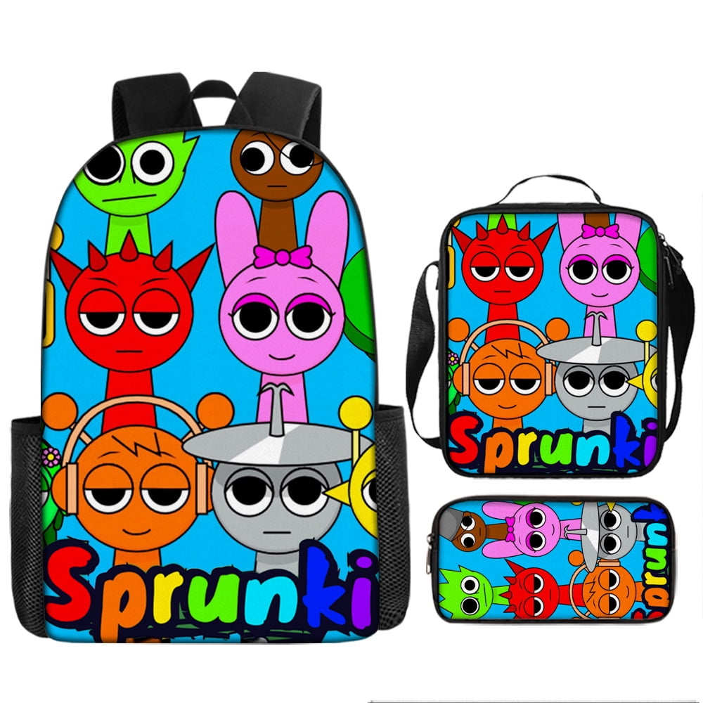 3pcs Set Backpack Cartoon Sprunki School Bag Cartoon School Backpack ...